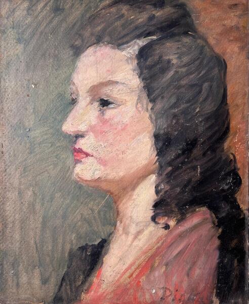 Suzanne Dinkesmid Century French Impressionist Painting Side Profile ...