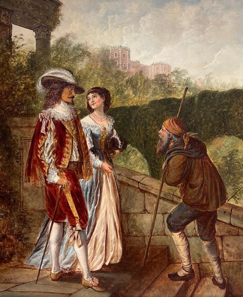 British School Large 19th Century British Victorian Signed Oil Beggar ...