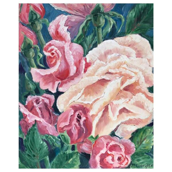 Unknownprofusion Of Pink & Cream Roses, Bright & Colorful French ...