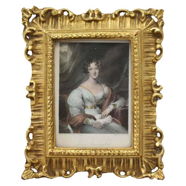Early 19th C. Coloured Mezzotint "Lady Carrington" By Charles Rolls ...