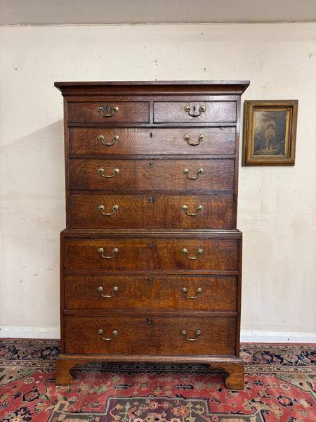Outstanding Quality Georgian Oak Chest On Chest Circa 1760 | Vinterior