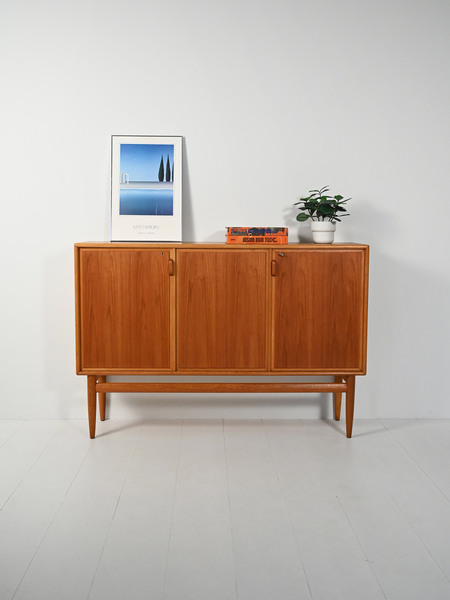 Scandinavian Highboard From The 50s/60s In Oak And Teak With Three ...