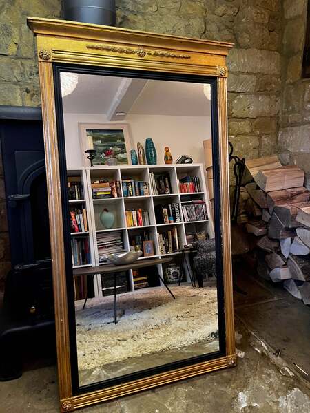 Large Vintage Mirror With Decorative Gilded Frame | Vinterior