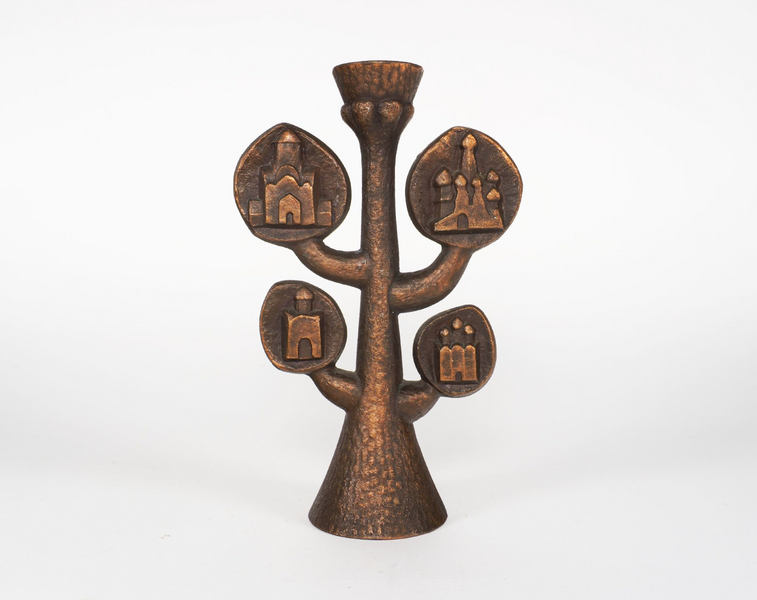 Vintage 1970s Brutalist Orthodox Christian Bronzed Tree Shaped ...