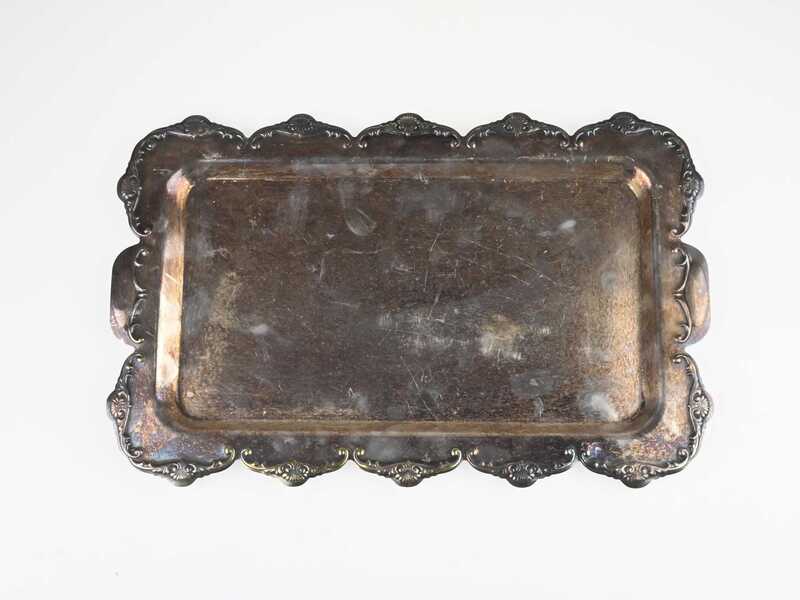 Antique Silver Plated Serving Tray, Silver Tray, Antique Tray, Tray ...