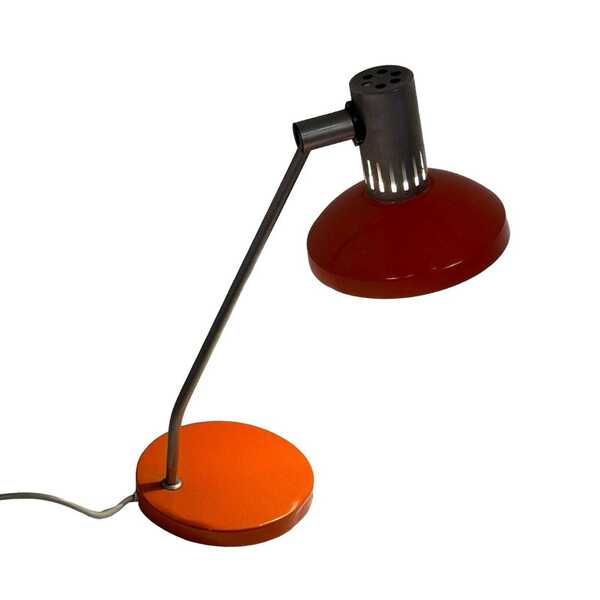 Aka Ddr 1970's Bright Orange Desk Lamp Germany Space Age Design | Vinterior
