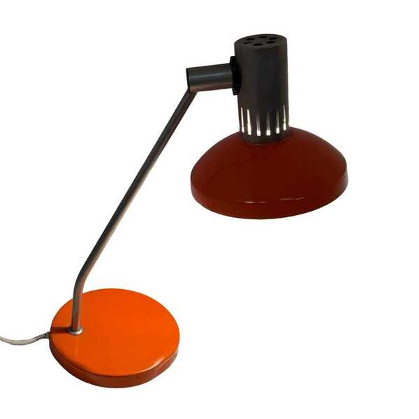 Aka Ddr 1970's Bright Orange Desk Lamp Germany Space Age Design | Vinterior