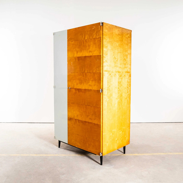 1960’s Good Sized Mid Century White Door Shelved Wardrobe – Up Zavody ...