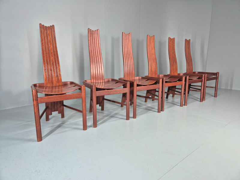 6 1980s Post Modern Design Dining Chairs Allmilmo Retro Brutalist ...