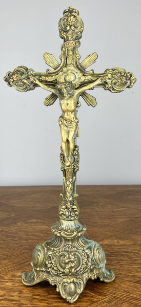 Crucifix Vintage French Style Brass Religious Ornate Altar Cross Lot ...