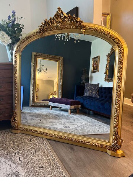 Stunning Large Victorian Style Gilt Wood Overmantle Mirror 120cm X ...