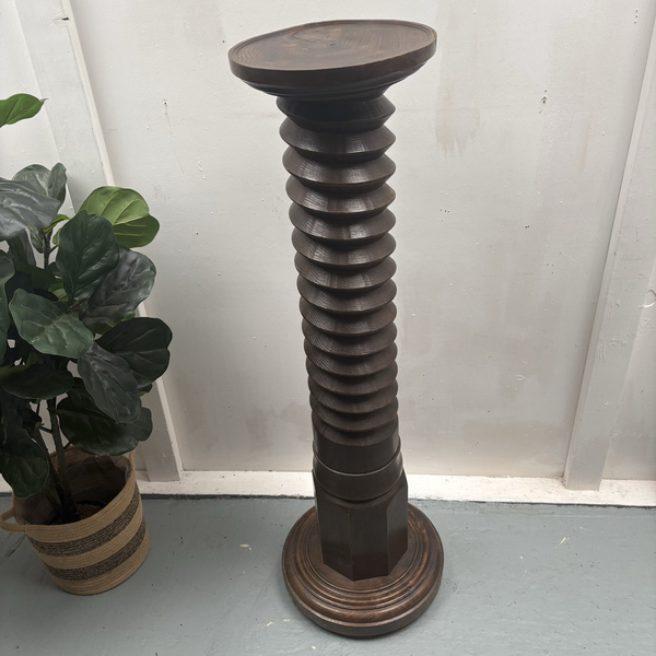 Vintage Original French Oak Cider Press Screw “Vis” Vase Plinth Plant ...