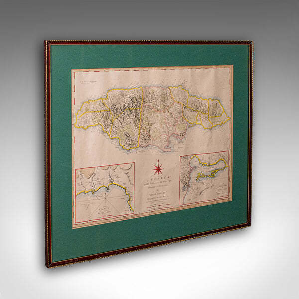 Antique Jamaica Map, English, Caribbean, Cartography, Thomas Jefferys ...