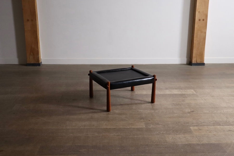 Percival Lafer Mp 81 Side Table In Black Leather, Brazil 1970s ...