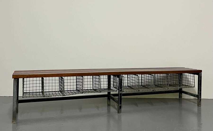 Vintage School Bench With Shoe Racks – Industrial, Country House & Boot ...