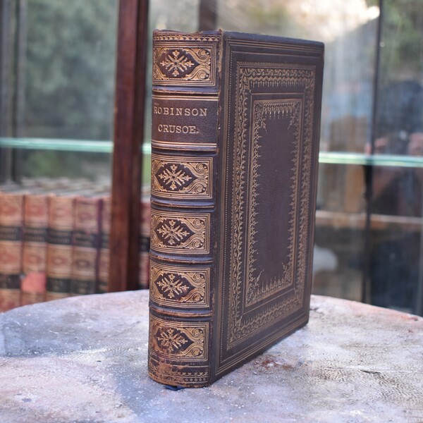 Antique 1864 Robinson Crusoe By Daniel Defoe Routledge London Fine ...