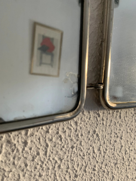 Vintage 1950s Triptych Mirror, Barber's/Dressing Table, Brick Red 27 X ...