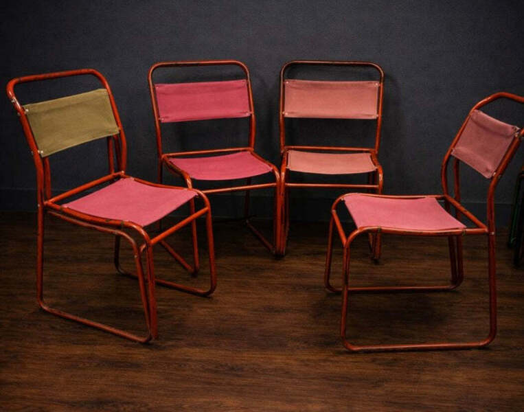 Cox Vintage Stacking Chair Red | Vinterior