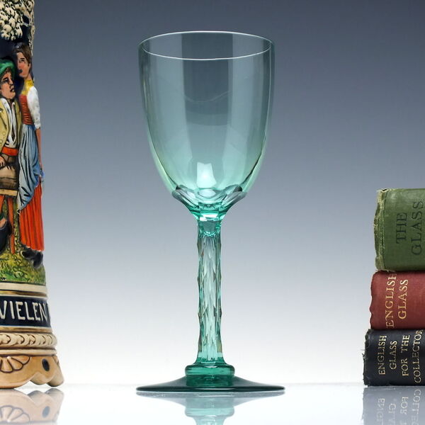 Victorian Facet Cut Green Wine Glass C1880 | Vinterior
