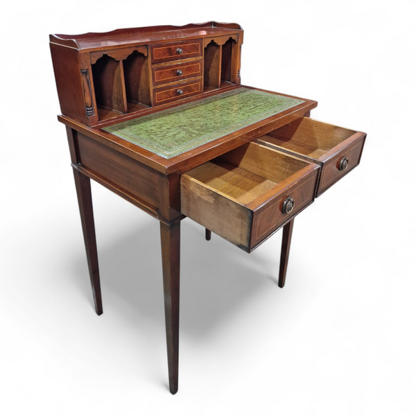 Leather Top Ladies Writing Desk / Dressing Table Antique Style 2 Tier ...