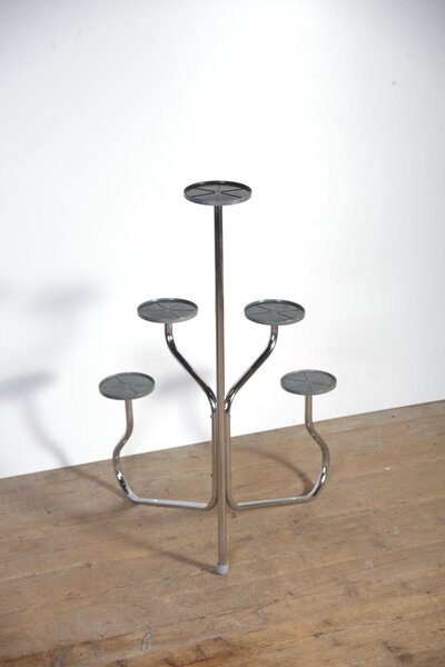 Mid Century Chrome Corner Flower Stand Or Shelf, Former Czechoslovakia ...