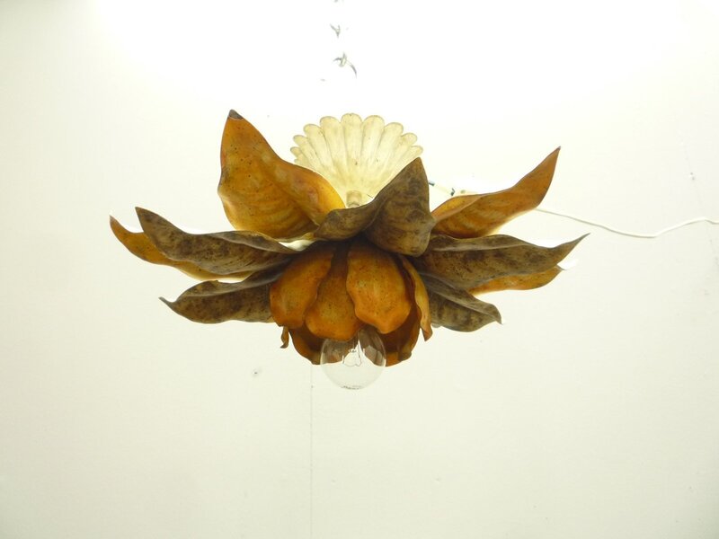 Shabby Chic Metal Flower Ceiling Lamp, 1960s | Vinterior