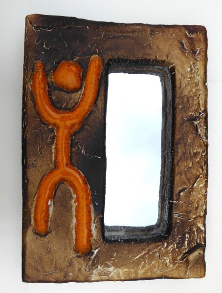 Mid Century French Ceramic Framed Mirror From Galerie Palissy Vallauris ...