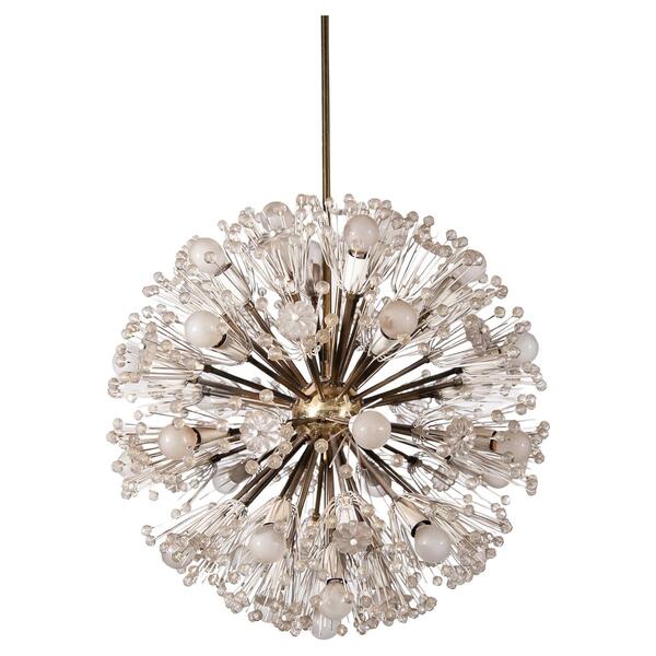 Brass And Glass Large Snowflake Chandelier By Emil Stejnar For Rupert ...