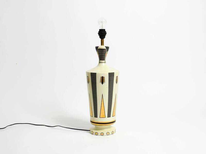 Very Large Ceramic Table Lamp With Egyptian Motifs By Nicolas Blandin ...
