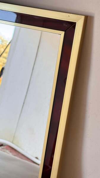 1970s French Mirror – High Quality Metal Frame With Bakelite Border ...