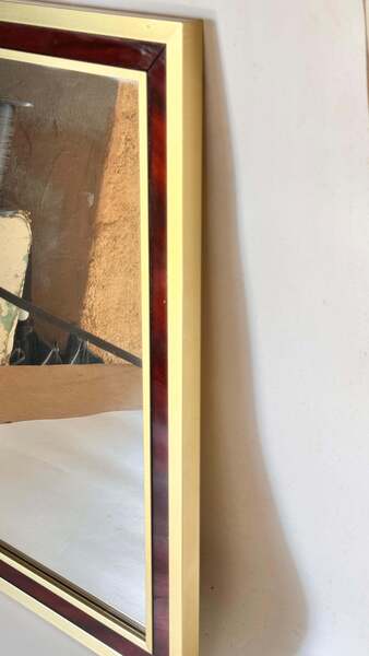 1970s French Mirror – High Quality Metal Frame With Bakelite Border ...
