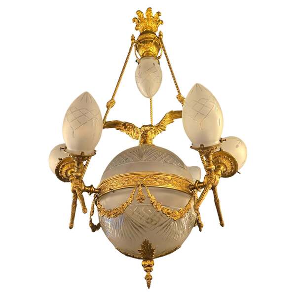 Empire Bronze & Crystal Eagle Chandelier — Symbol Of Power And The ...