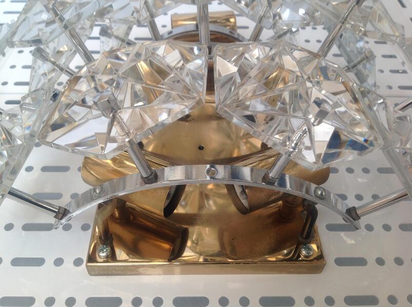 Midcentury German Pair Of Large Glass Wall Sconces By Kinkeldey, 1960s ...