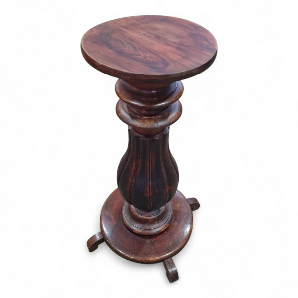 Pedestal Plant Display Stand Antique Carved Coloumn Mahogany And Pine ...