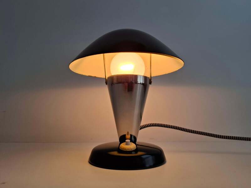 Bauhaus Mushroom Table Lamp With Adjustable Shade, Czechoslovakia ...