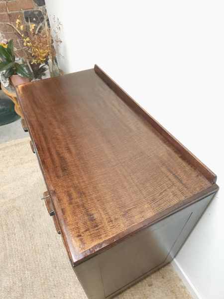 Mid Century Chest Of Drawers Vintage Oak 1950 Air Ministry Style Retro ...