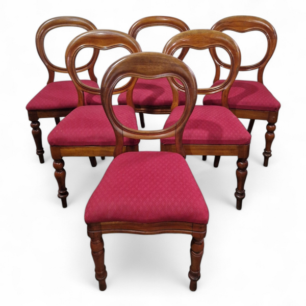 Victorian Balloon Back Chairs – Harlequin Set Of 6 Mahogany Dining ...