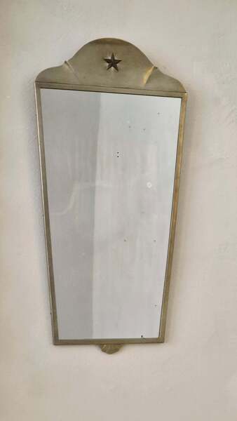 Swedish Grace Mirror In Pewter With Brass Star Decor ...
