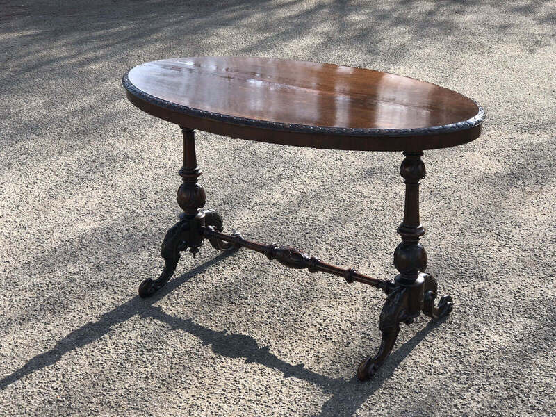 Victorian Side Table / Hall Table, On Cabriole Feet | Vinterior