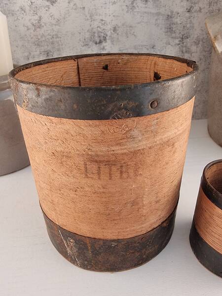 French Antique Wooden Grain Measure Set – Farmhouse Kitchen Decor ...