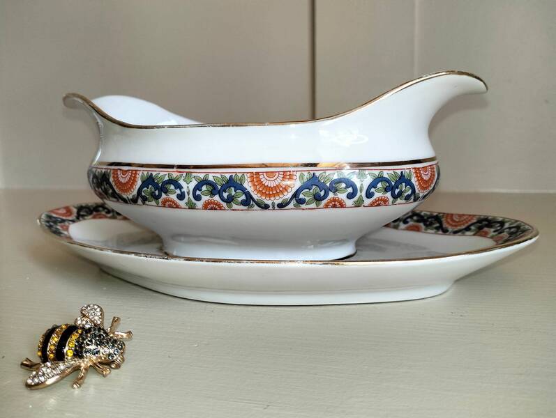 Antique Limoges Porcelain Gravy Boat, French Pedestal Sauce Jug | Vinterior