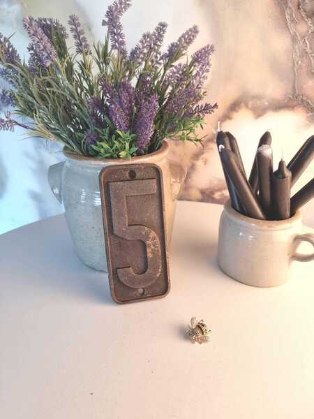 Antique Cast Iron French House Number Plaque | Vinterior