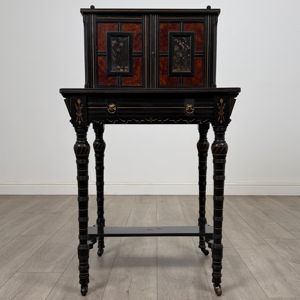 Antique 19th Century Small Victorian Ebonised Cabinet ( Af 5310 ...