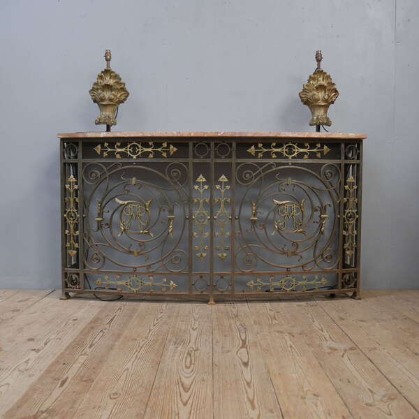 19th C French Iron & Marble Console | Vinterior