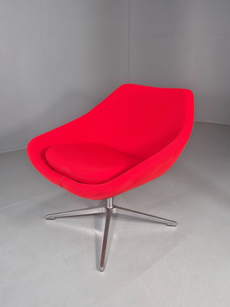 Vintage Allermuir Open Range Swivel Chair Red Fabric Eb12247 ...