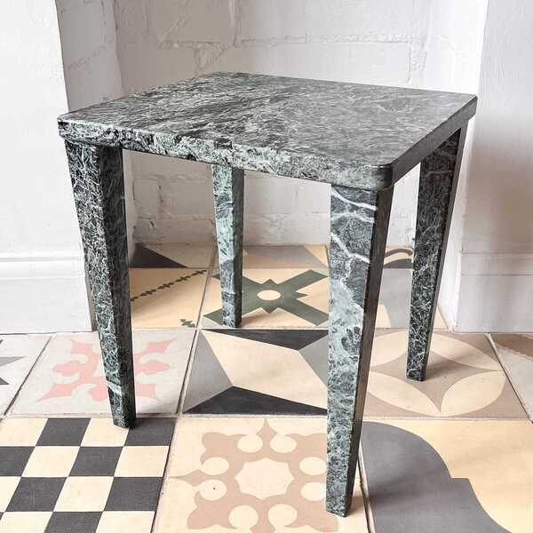 Small Vintage Continental Marble Side Table | Vinterior