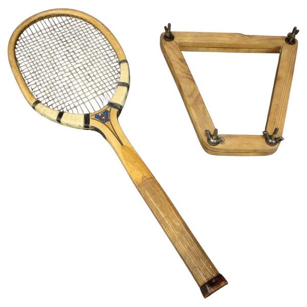 French Prieur Paris Tennis Racket With Original Wooden Press, Circa ...