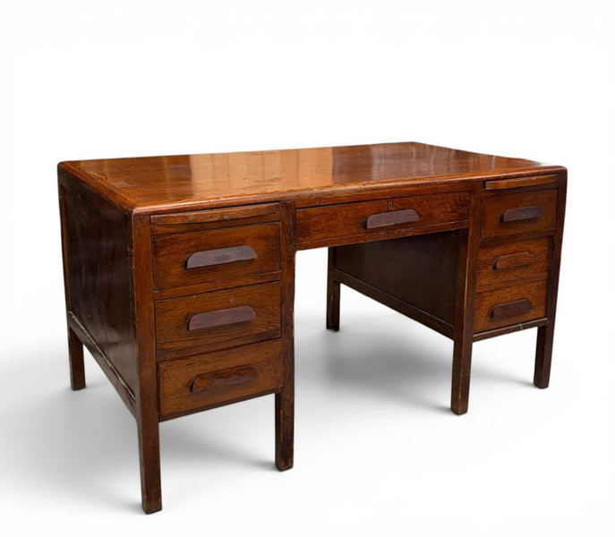 Antique Solid Oak Desk Headteachers Desk Superb Quality C1940s | Abbess ...