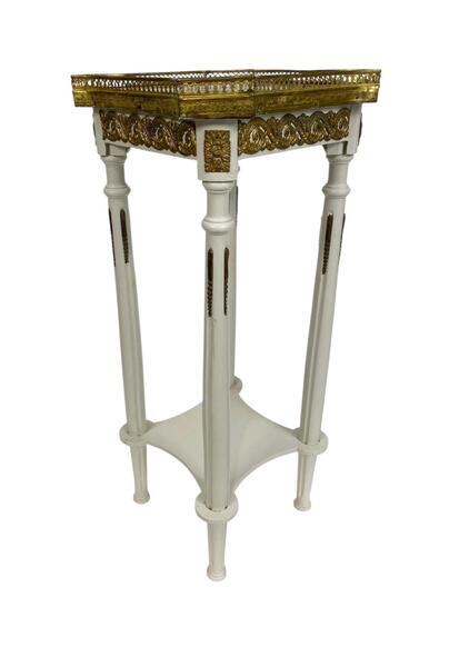 French Painted Pedestal Stand Table Belle Epoque 1880 | Vinterior