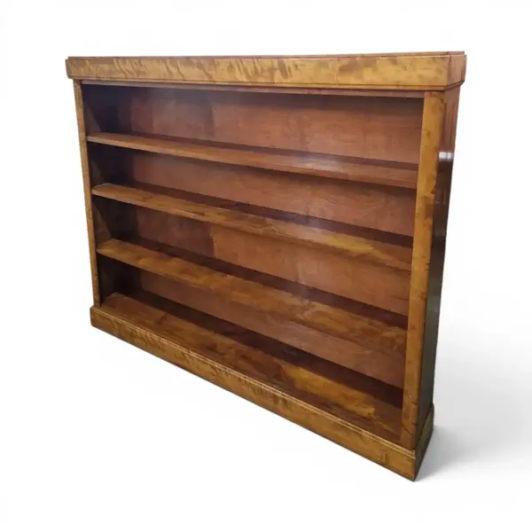 Large Antique Art Deco Oak Bookcase Open Display Shelving Unit Library ...